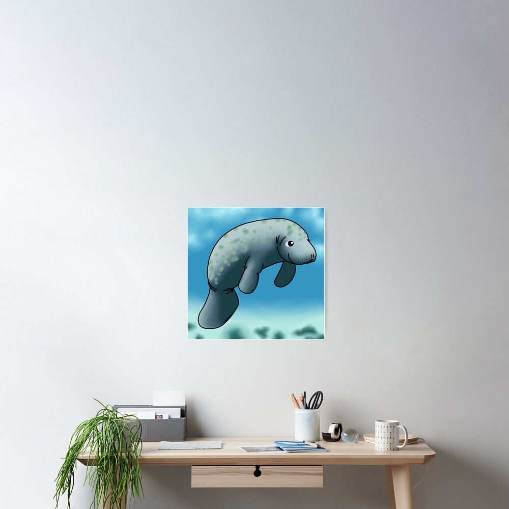 "Manatee chibi" Poster by rainbowcho | Redbubble