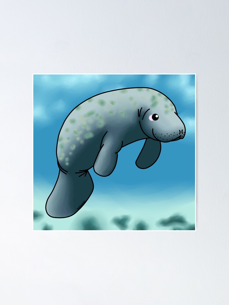 "Manatee chibi" Poster by rainbowcho | Redbubble