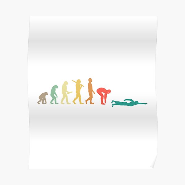 "Retro Swimming Evolution Gift For Swimmers Pullover" Poster for Sale ...
