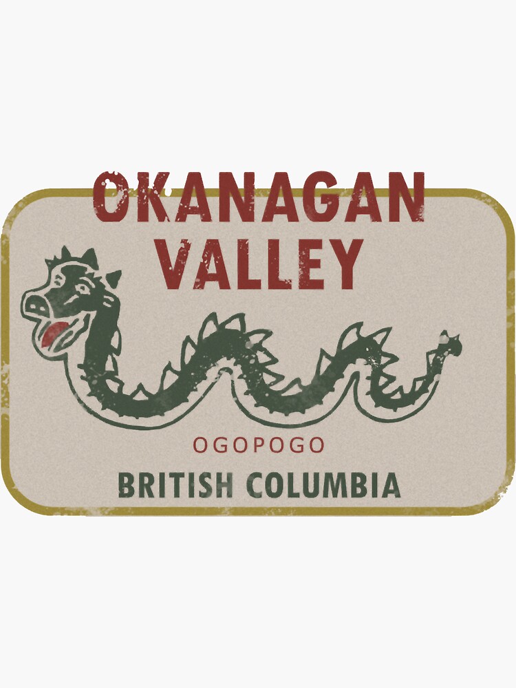 "Okanagan Valley British Columbia Vintage Travel Decal" Sticker for ...