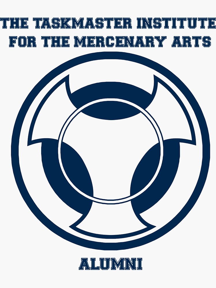 "Taskmaster Institute Varsity Blue " Sticker for Sale by Irritated674 ...