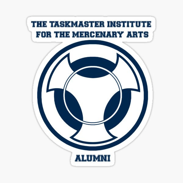 "Taskmaster Institute Varsity Blue " Sticker for Sale by Irritated674 ...
