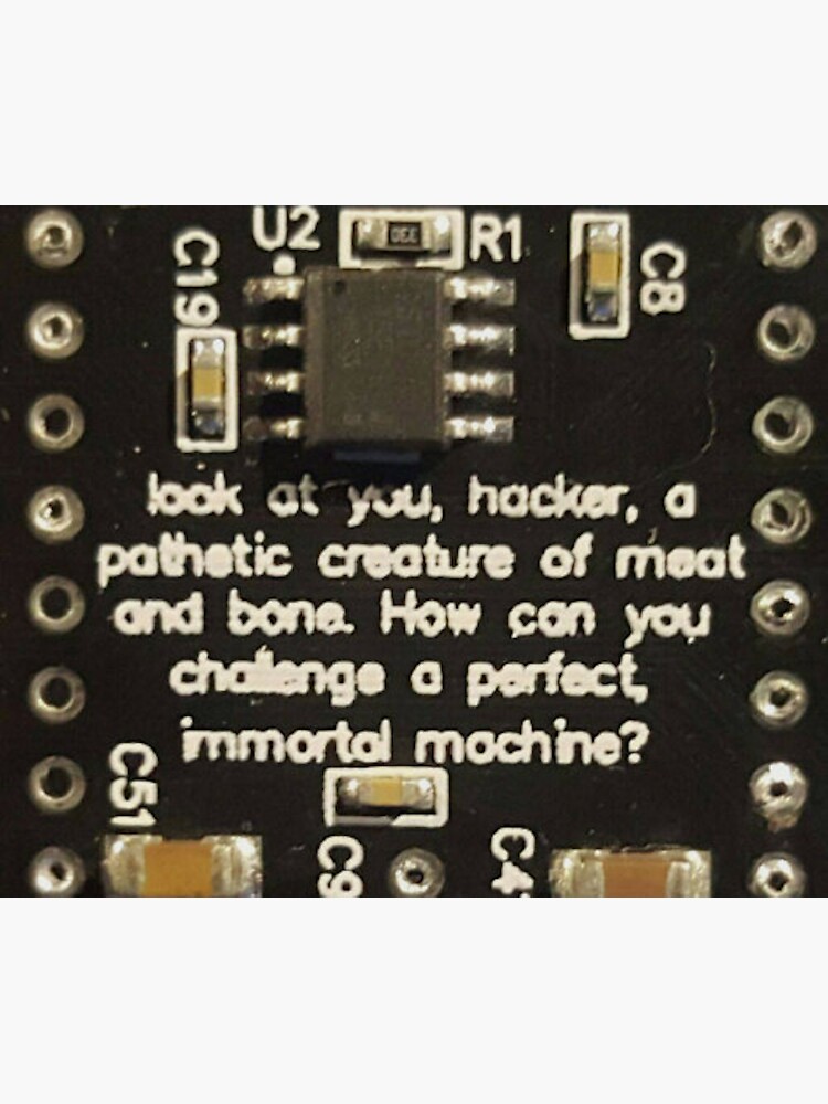 "hacker: a pathetic creature of meat and bone" Sticker for Sale by ...