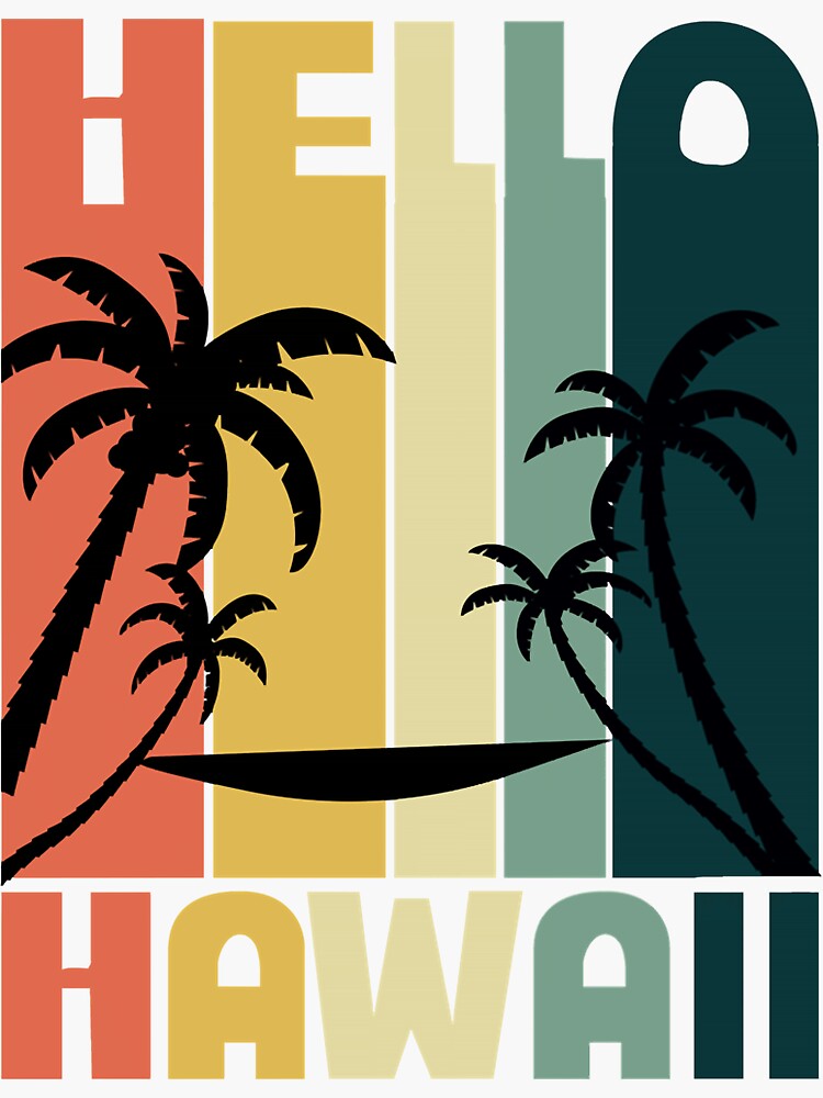 "hello hawaii vintage summer vibes Classic " Sticker for Sale by ...