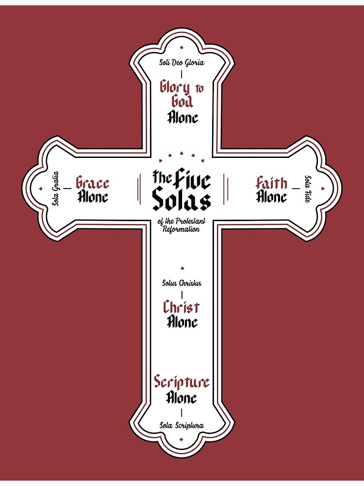 "Five Solas Cross" Poster for Sale by kennaroseworm | Redbubble