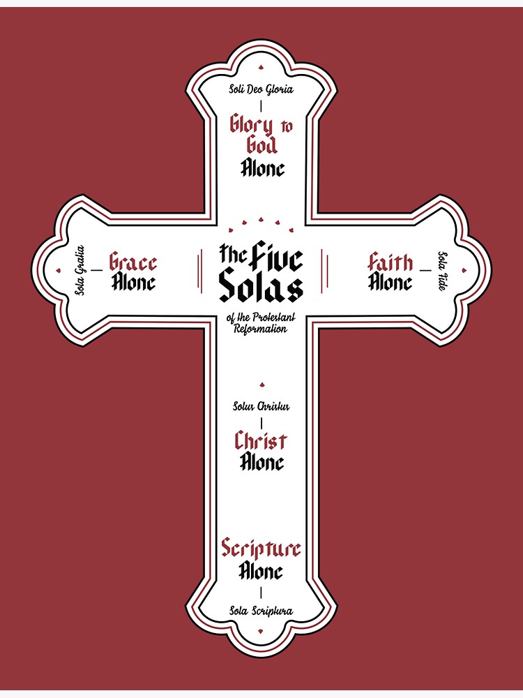 "Five Solas Cross" Sticker for Sale by kennaroseworm | Redbubble