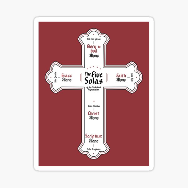 "Five Solas Cross" Sticker for Sale by kennaroseworm | Redbubble