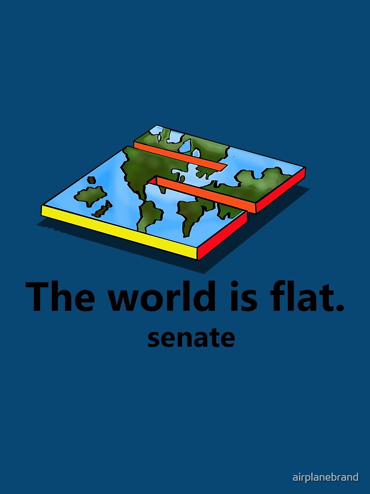 "senate skate-the world is flat" Drawstring Bag for Sale by ...