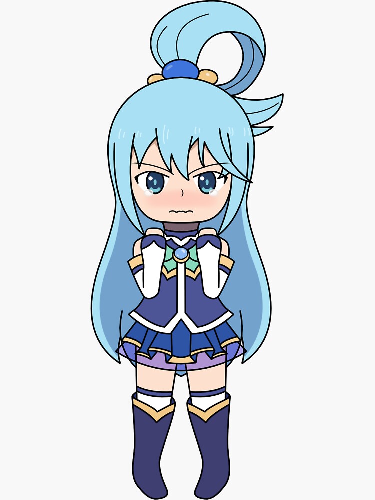 "Aqua crying" Sticker for Sale by HyughMungus | Redbubble