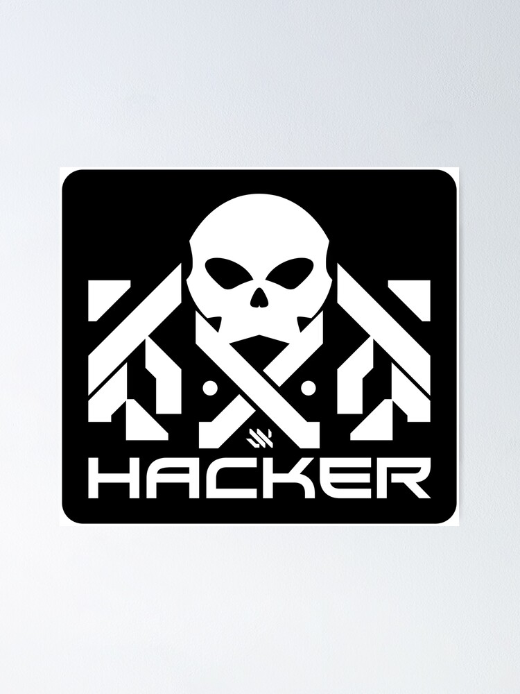 "Hacker skull geometric techwear patch " Poster for Sale by Dr-Evil ...