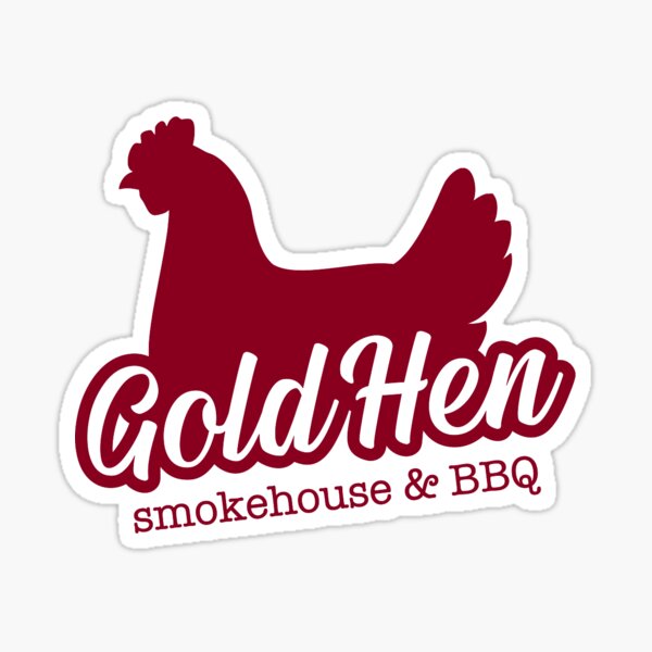 "GoldHen Smokehouse & BBQ Logo" Sticker for Sale by allinivery | Redbubble