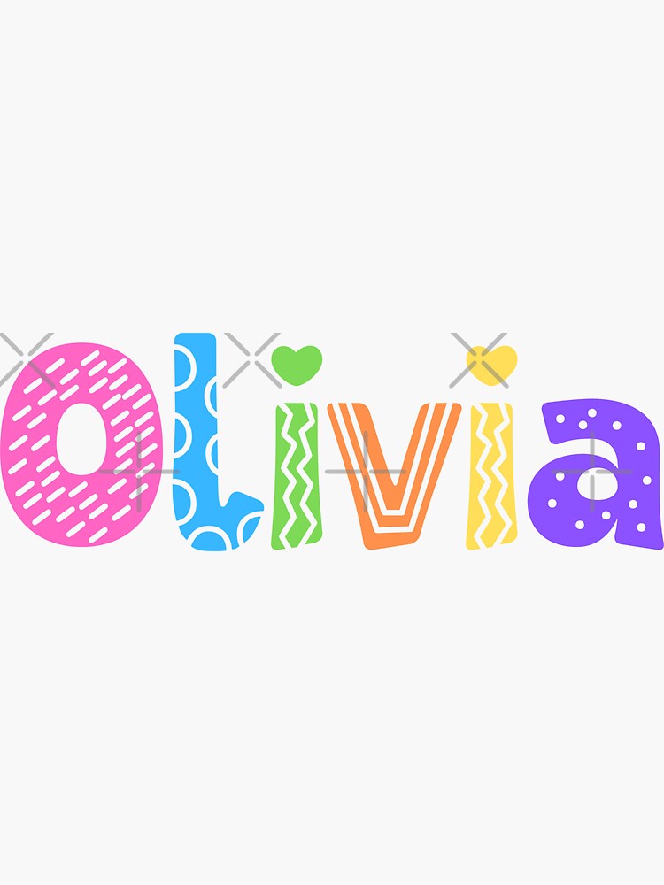 "Olivia Personalized Name Olivia" Sticker for Sale by Meaningfully ...
