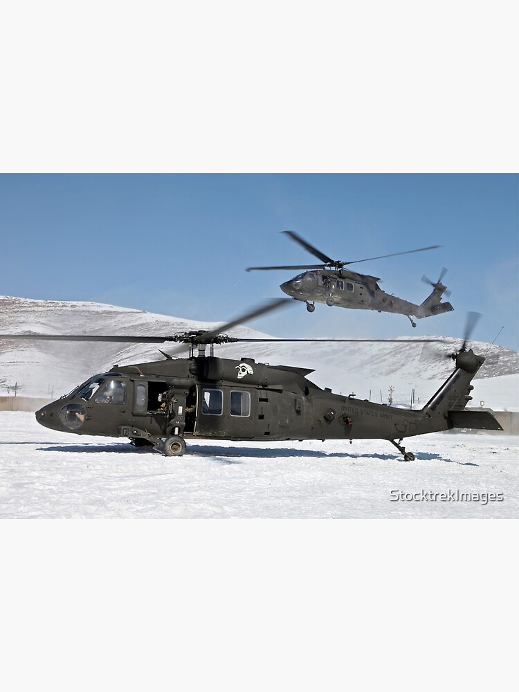 "Two U.S. Army UH-60 Black Hawk helicopters." Art Print by ...