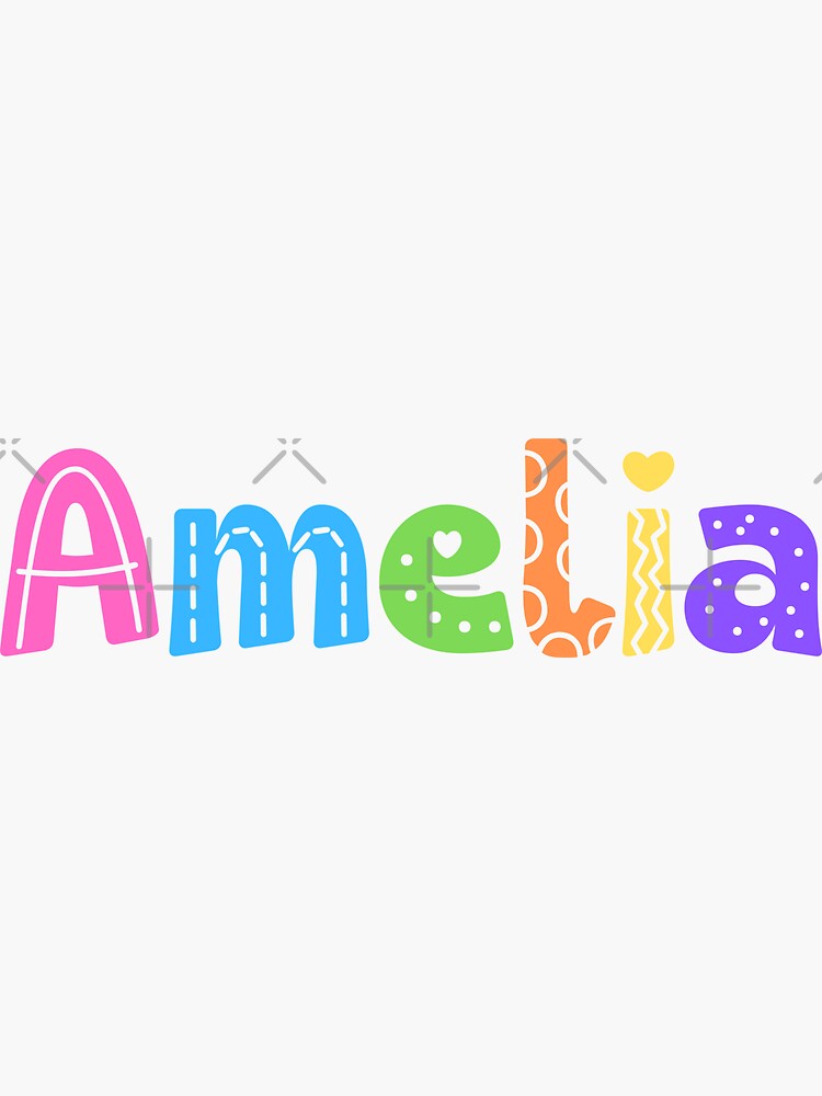 "Amelia Personalized Name Amelia" Sticker for Sale by Meaningfully ...