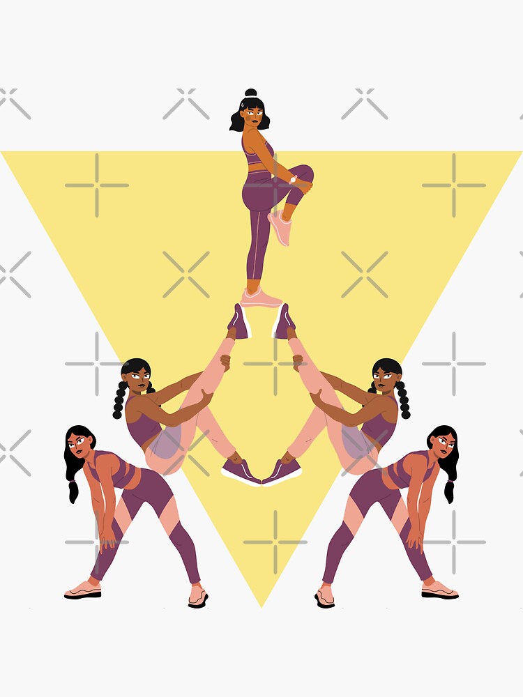 "Do a pyramid of acrobat, Triangle, Exercise, Cheerleader, Dance ...