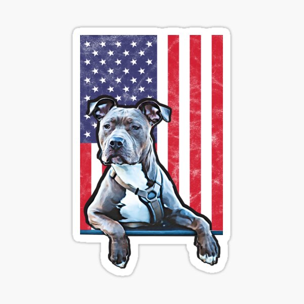 "Pitbull American Flag - 4th of July" Sticker for Sale by csoDesign ...