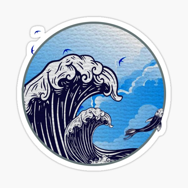 "ocean wave" Sticker for Sale by LovelyMoi | Redbubble