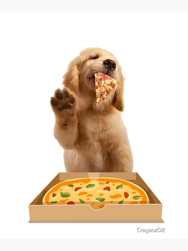 "Dog Eating A Pizza - Dog Eating Pizza- Pizza Eating Dog Design By ...