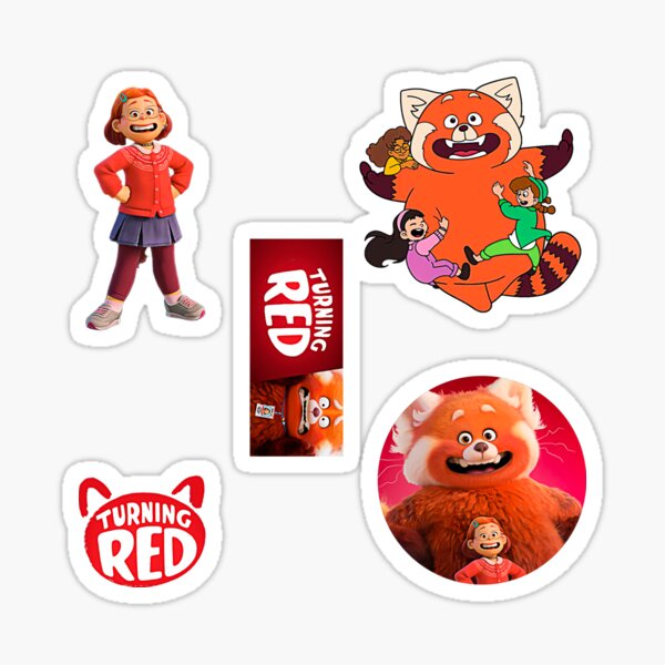 "Turning Red Collection Sticker" Sticker for Sale by Kittyoseph | Redbubble