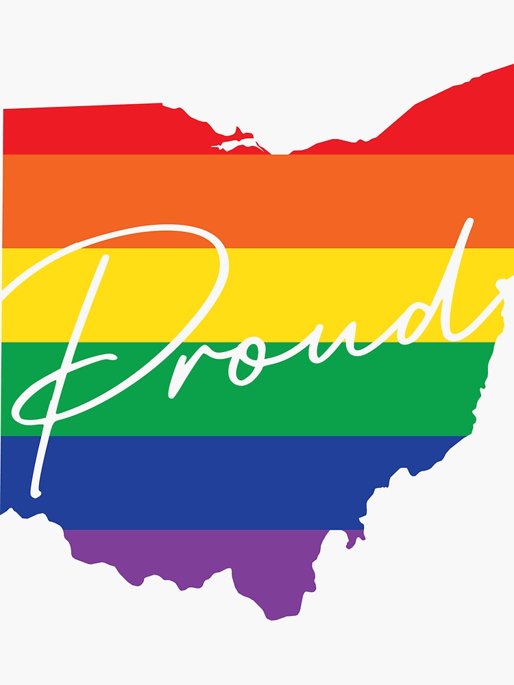 ""Proud" Ohio Gay Pride Logo" Sticker for Sale by randostufDesign ...