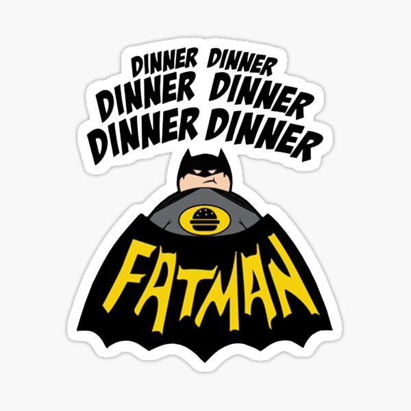 "dinner fatman ( black version )" Sticker for Sale by karnoto093 ...