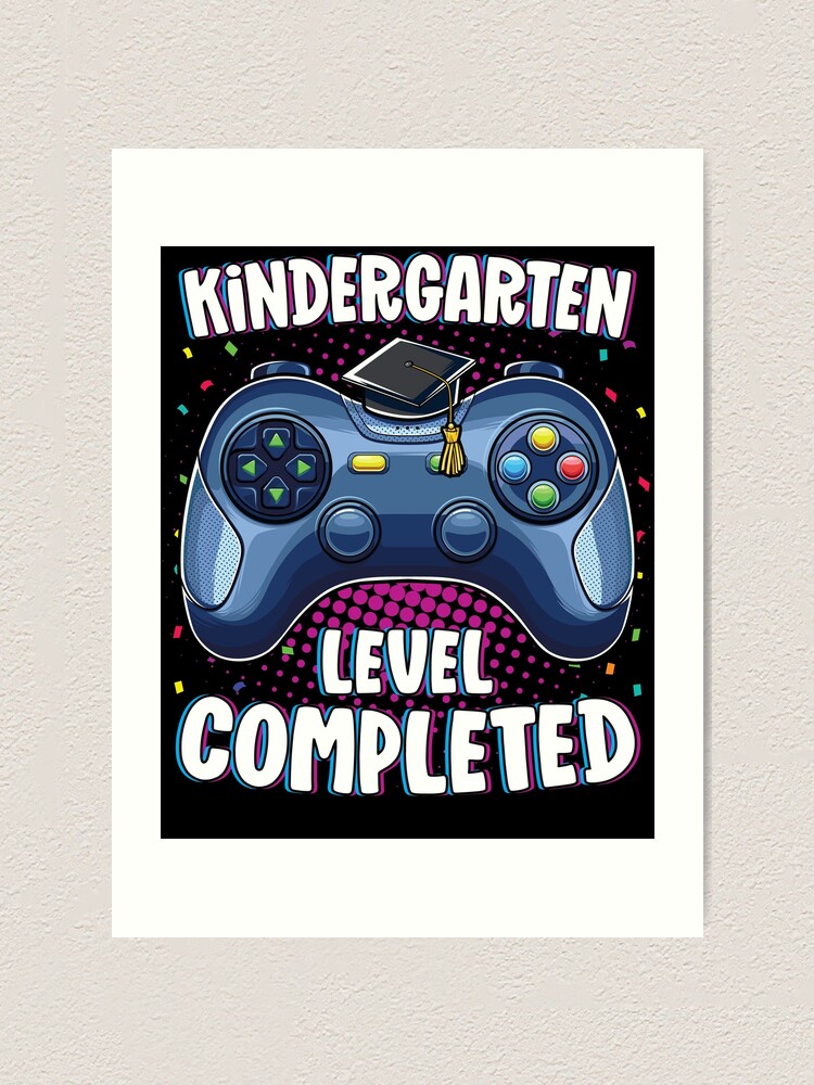 "Kindergarten Graduation Level Completed Gamer Graduation Outfit" Art ...