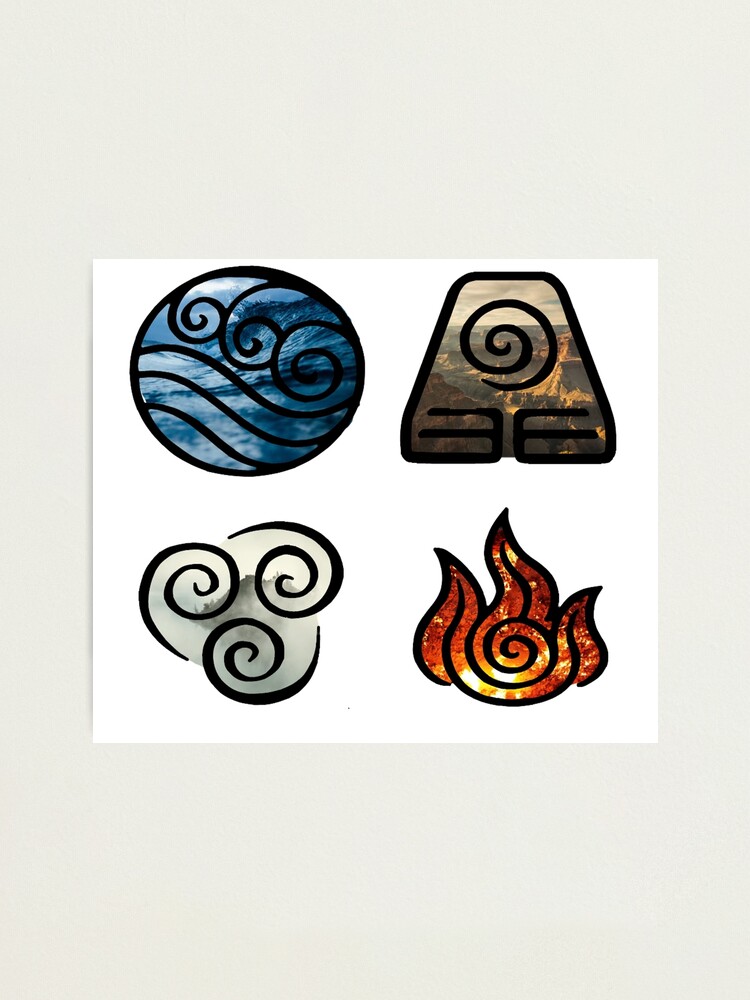 Lámina fotográfica «Símbolos del elemento Avatar the Last Airbender» de ...