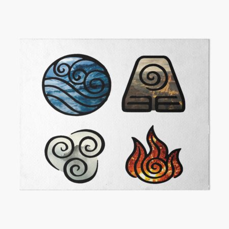 "Avatar the Last Airbender Element Symbols" Art Board Print for Sale by ...