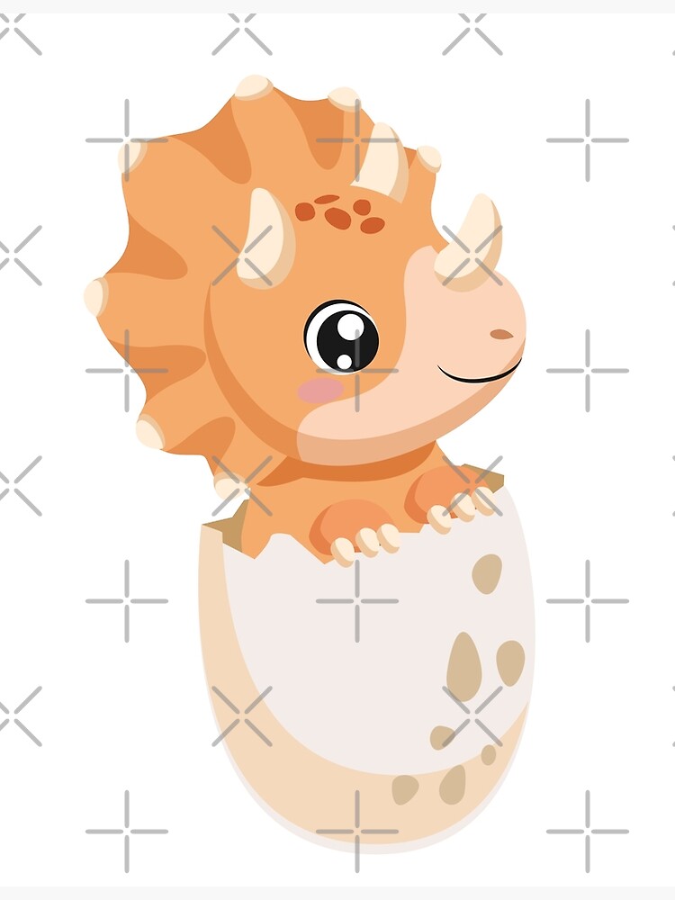 "Cute Baby Dinosaur Hatching" Poster for Sale by PawAesthetic | Redbubble