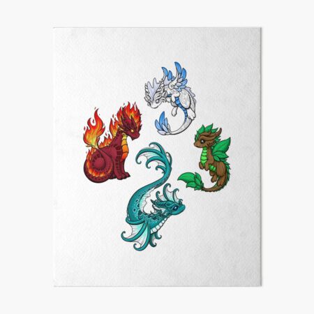 "Four Elements - Dragons" Art Board Print for Sale by bgolins | Redbubble