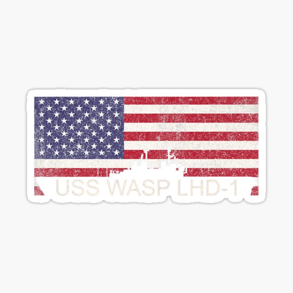 "USS Wasp LHD-1 Amphibious Assault Ship USA Flag Navy" Sticker for Sale ...