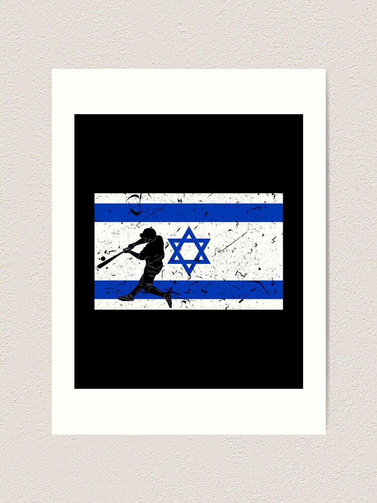 "Vintage Baseball League Israel Flag National Team Player" Art Print ...