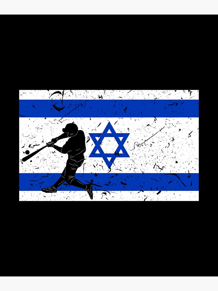 "Vintage Baseball League Israel Flag National Team Player" Art Print ...
