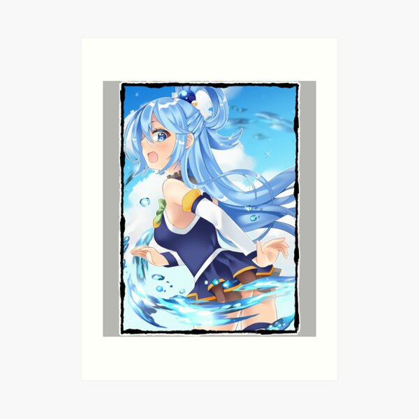 "Aqua Useless Goddess Konosuba Card Anime Gifts For Men" Art Print for ...