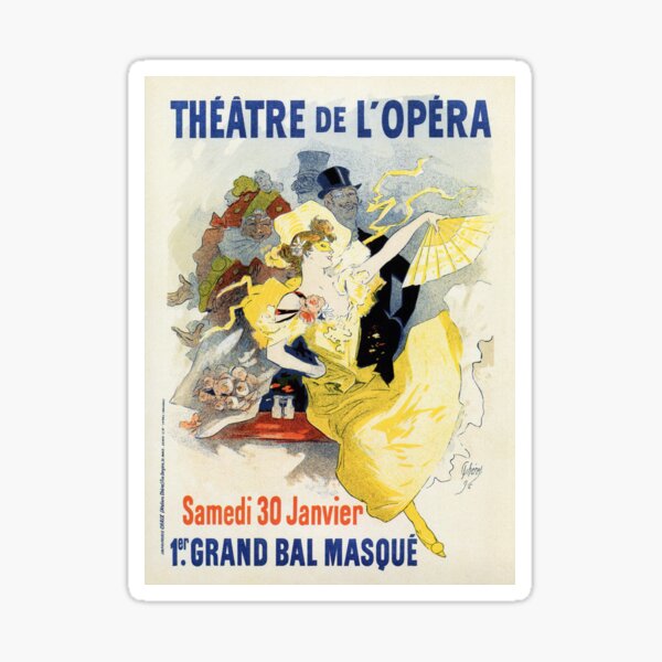 "Art nouveau Paris masquerade ball 1896" Sticker by aapshop | Redbubble