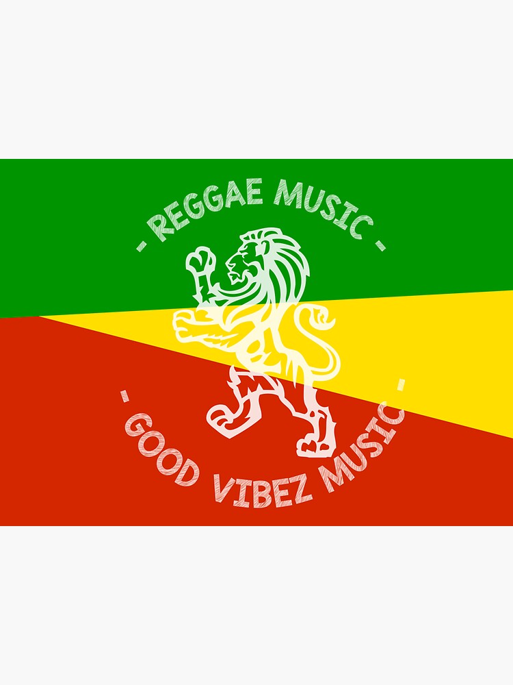 "Reggae Music Good Vibez Music - Lion - Flag" Sticker for Sale by ...