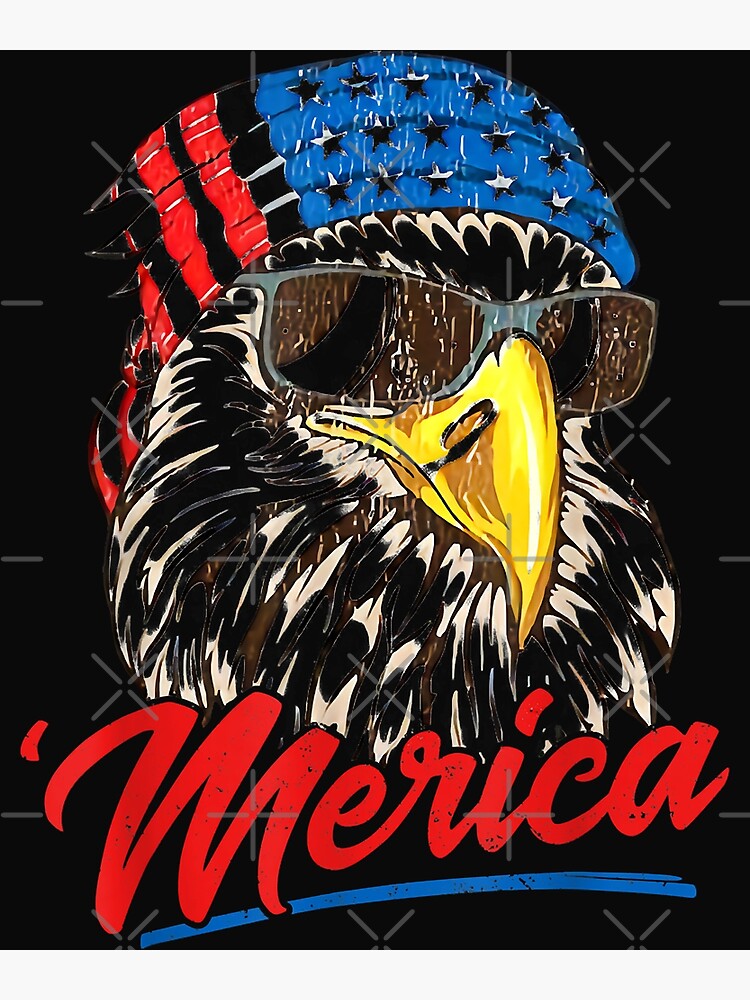 "Eagle Mullet 4th Of July USA American Flag Merica" Art Print for Sale ...