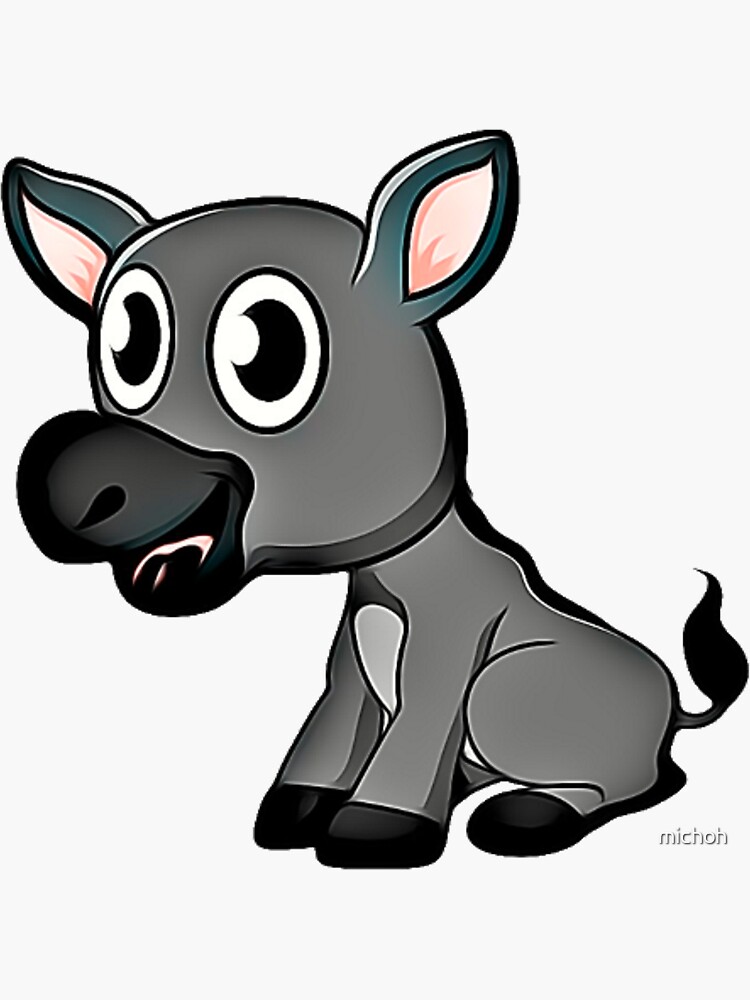 "LITTLE DONKEY" Sticker for Sale by michoh | Redbubble