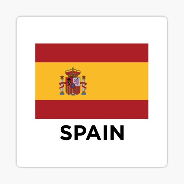 "Spain Flag With Text (On White)" Sticker for Sale by STUDIO-72 | Redbubble