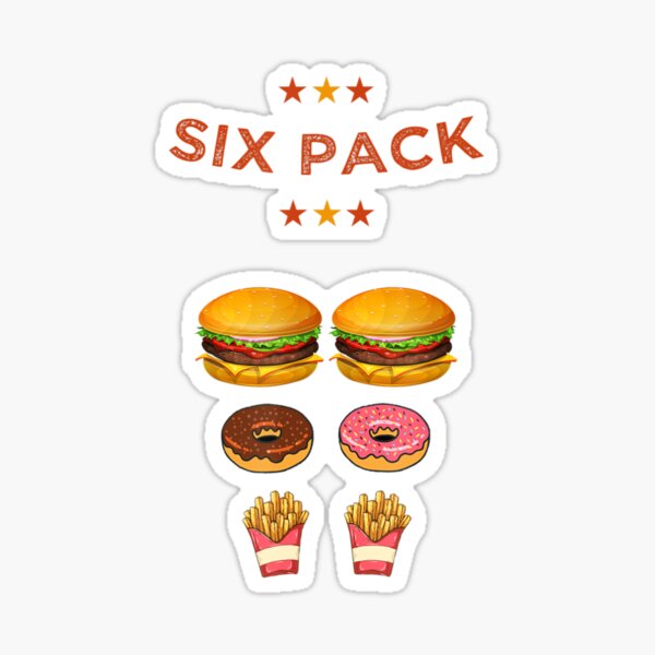 "Dad Bod Working On My Six Pack Burger Donut Fries" Sticker for Sale by ...