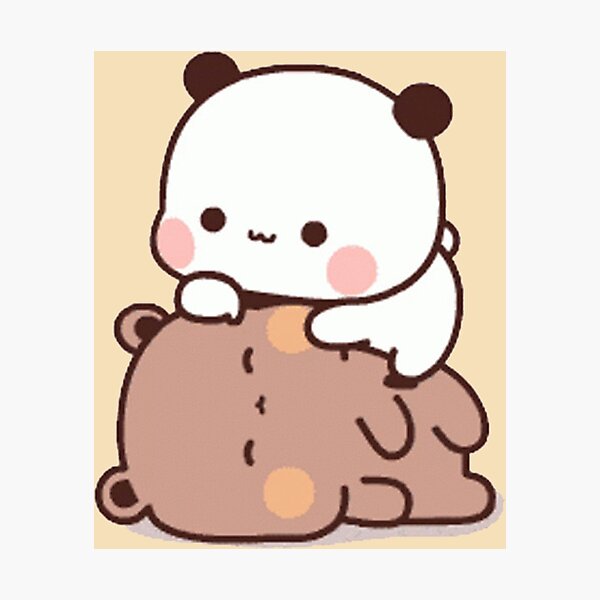 "Der süße Bubu legt sich auf den schlafenden Dudu" Fotodruck von ...