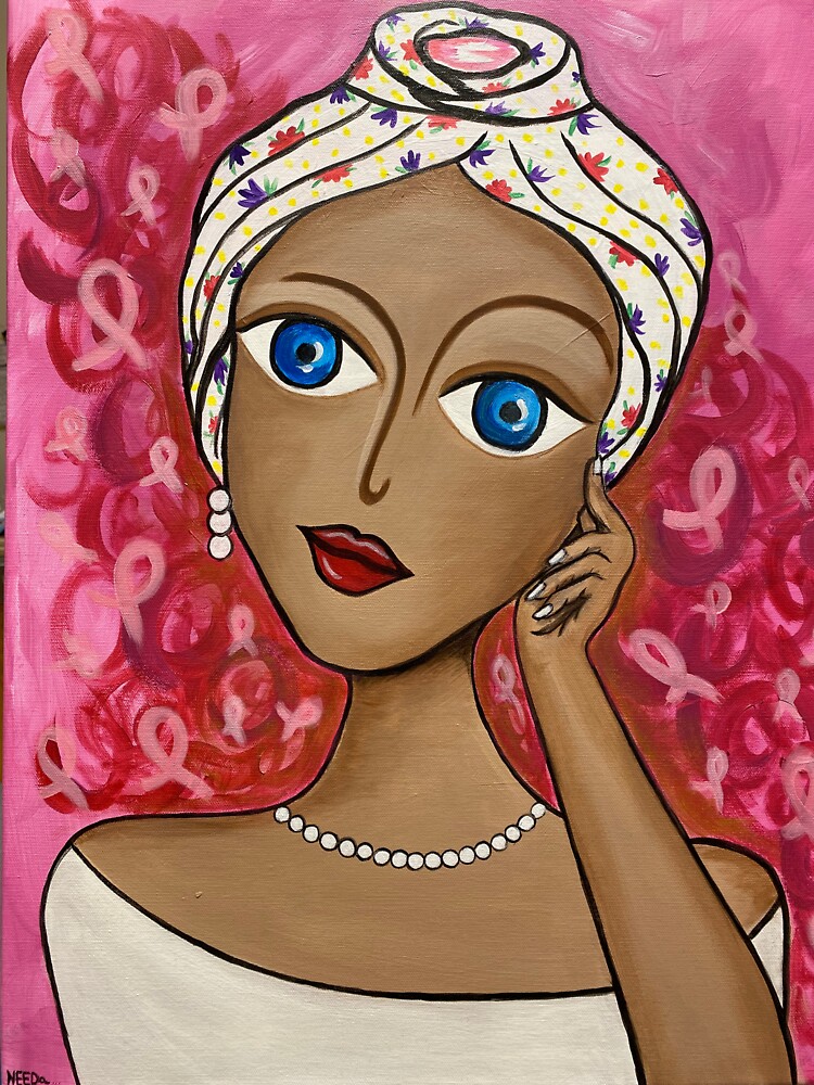 "Pink ribbon lady " Sticker for Sale by Needa-art | Redbubble