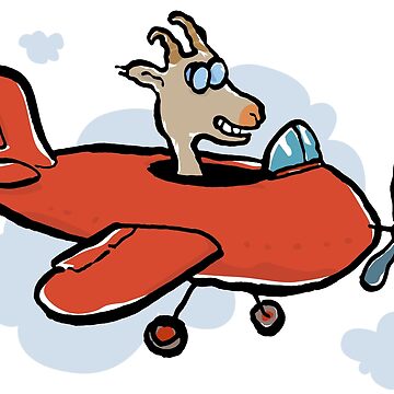 "piloting goat" Sticker for Sale by greendeer | Redbubble