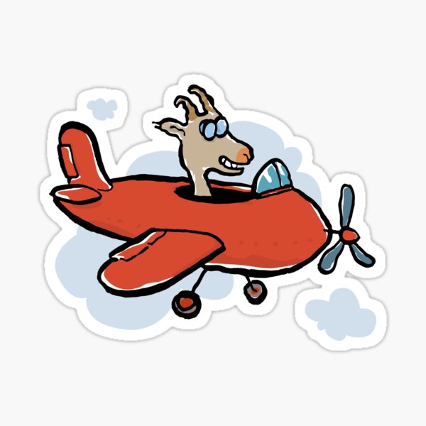 "piloting goat" Sticker for Sale by greendeer | Redbubble