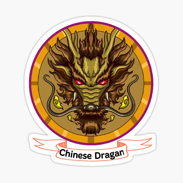 "Traditional chinese dragan designed t shirt for man and women" Sticker ...