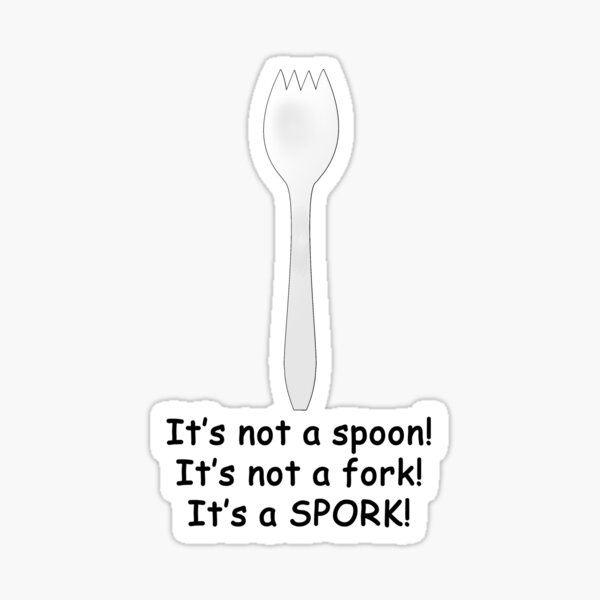 "Spork!" Sticker for Sale by MetalElephant | Redbubble