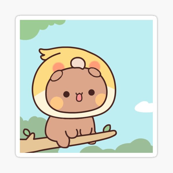 "Cute Parrot Dudu Cosplay On the Tree" Sticker for Sale by gingersweet ...