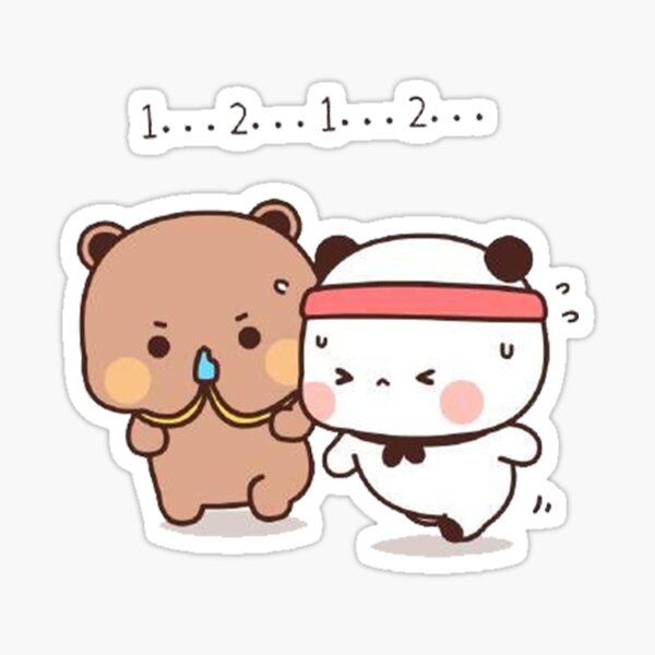 "Cute Couple Bubu And Dudu Are Doing Exercise" Sticker for Sale by ...