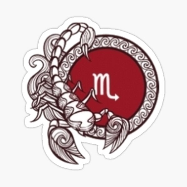 "Red scorpio symbol" Sticker for Sale by Wavytarot | Redbubble