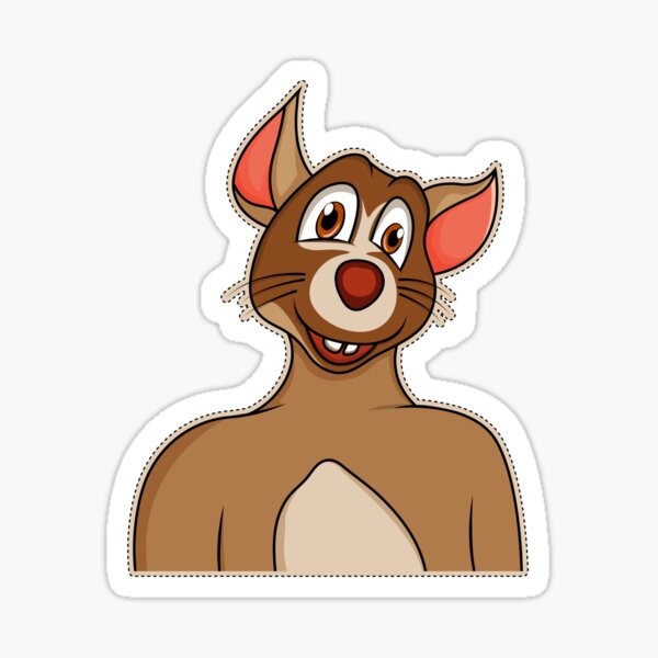 "rat animal cartoon sticker, warrior boy Sticker," Sticker for Sale by ...